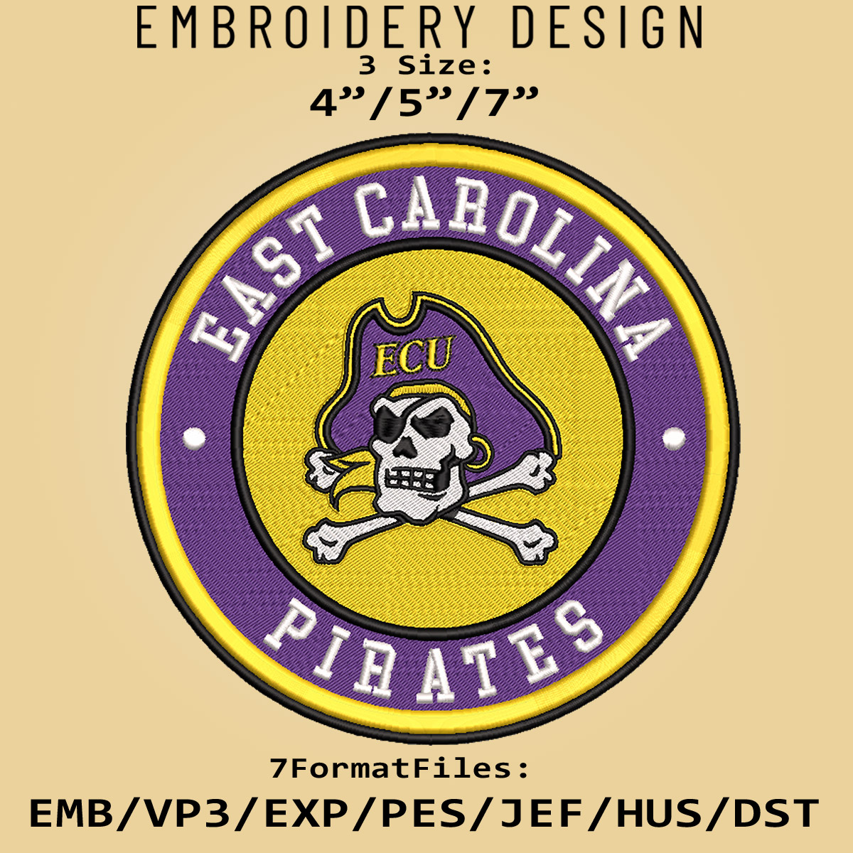 NCAA Logo East Carolina Pirates, Embroidery design, Embroide | Inspire ...