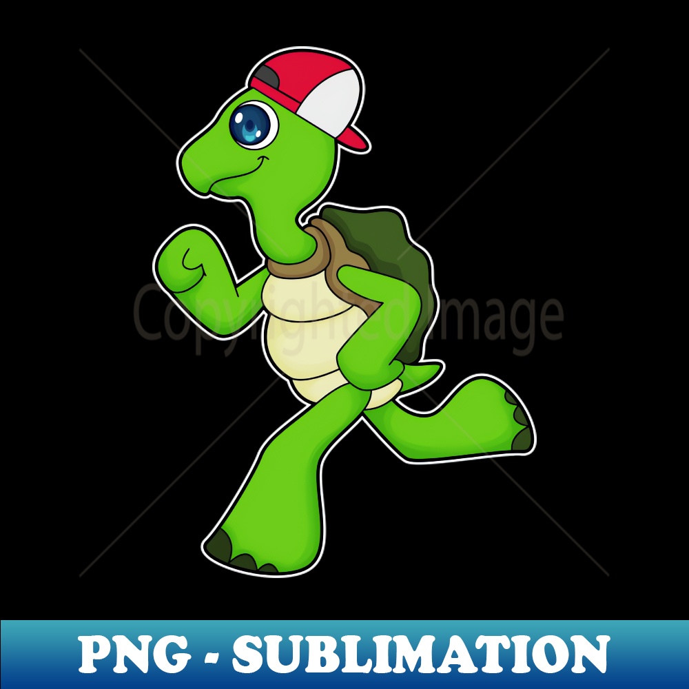 Turtle as Runner with Cap - Stylish Sublimation Digital Down | Inspire ...
