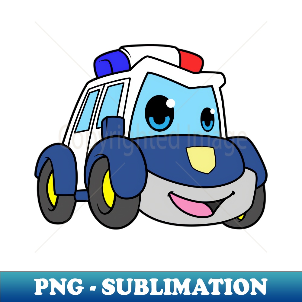 Police car with blue light and siren - PNG Transparent Subli | Inspire ...