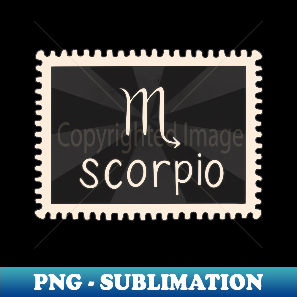 Scorpio Zodiac Sign Stamp - PNG Transparent Sublimation File - Inspire ...