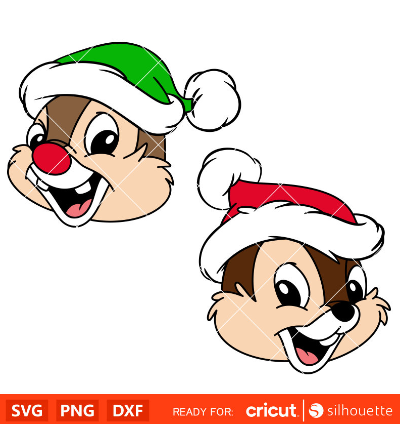 Chip-Dale Santa Hat Bundle Svg Christmas Svg Disney Christma | Inspire ...