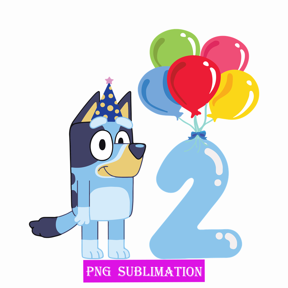 Bluey birthday 2 svg | Inspire Uplift