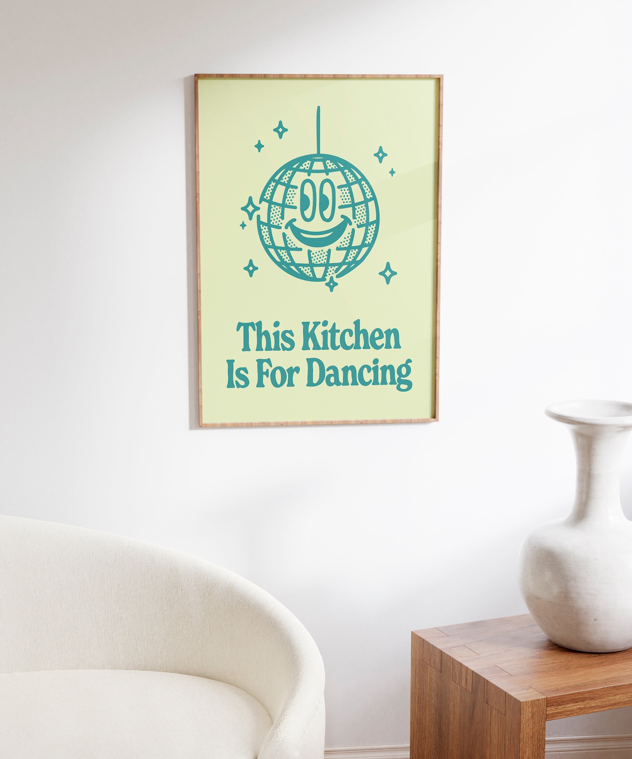 Dancing Kitchen Print, Positive Kitchen Decor, Aesthetic Kit - Inspire ...