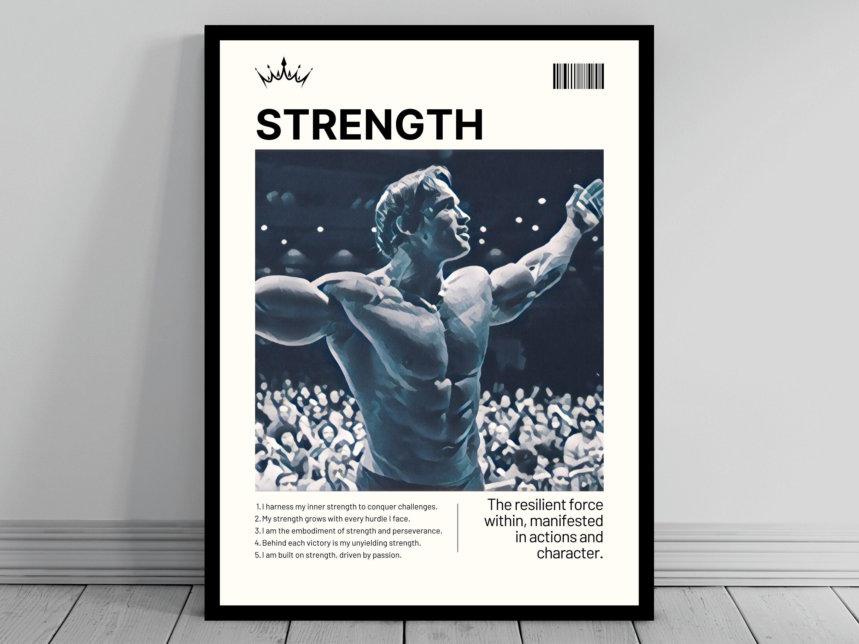 Strength Daily Affirmation Arnold Motivational Poster Mid Ce - Inspire ...