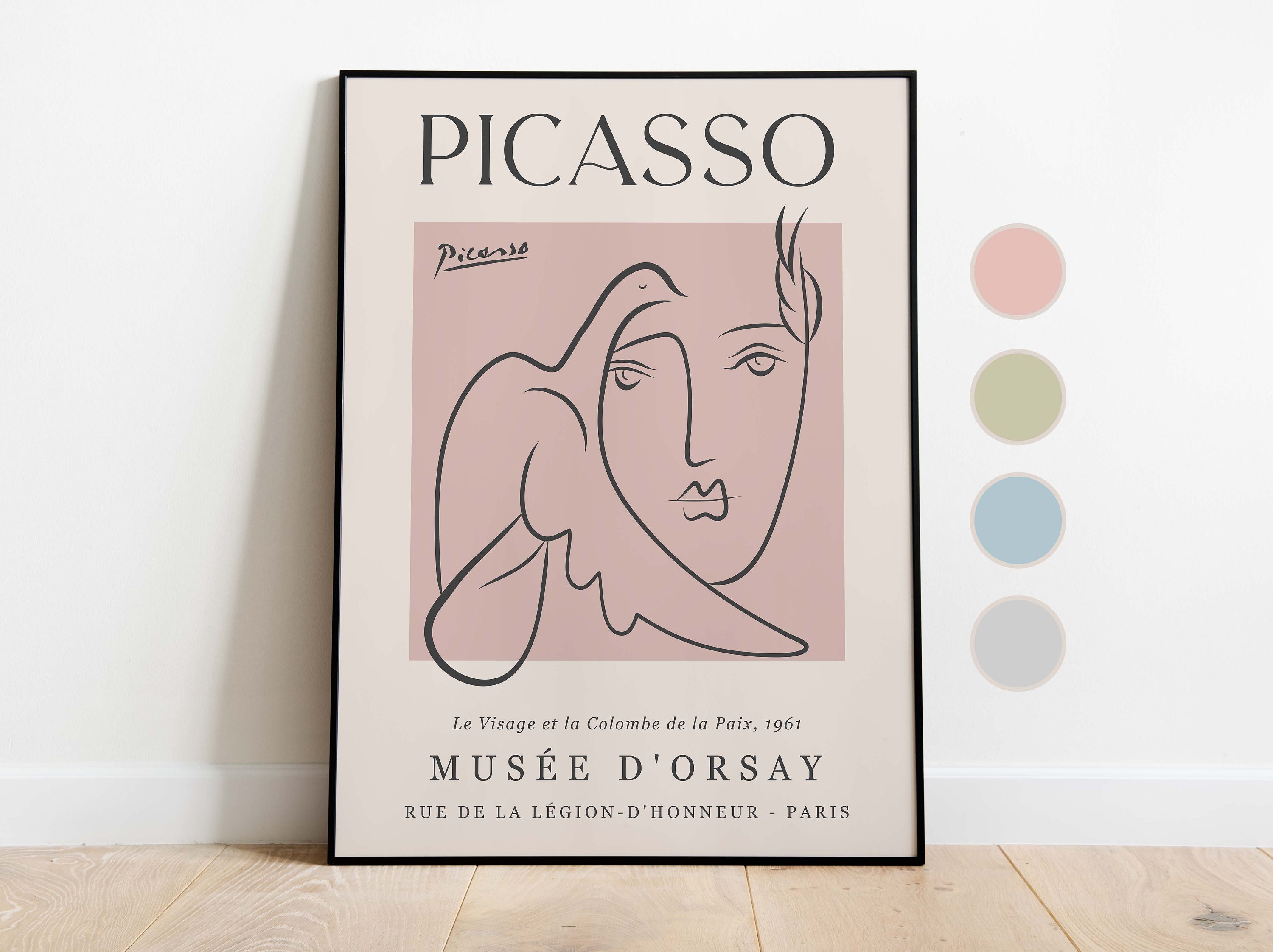 Picasso Exhibition Vintage Line Art Poster with Minimalist L | Inspire ...