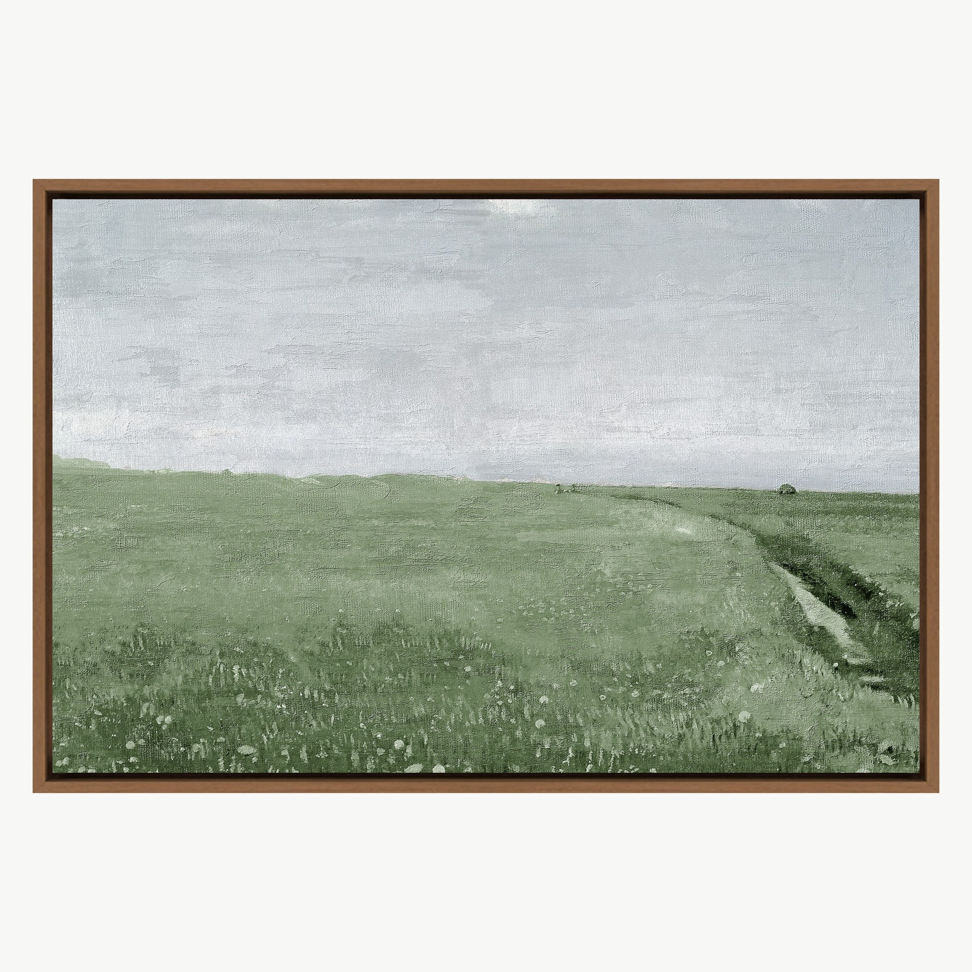 Dark Green Hill Against Gray Sky Scenic Landscape Illustrati | Inspire ...