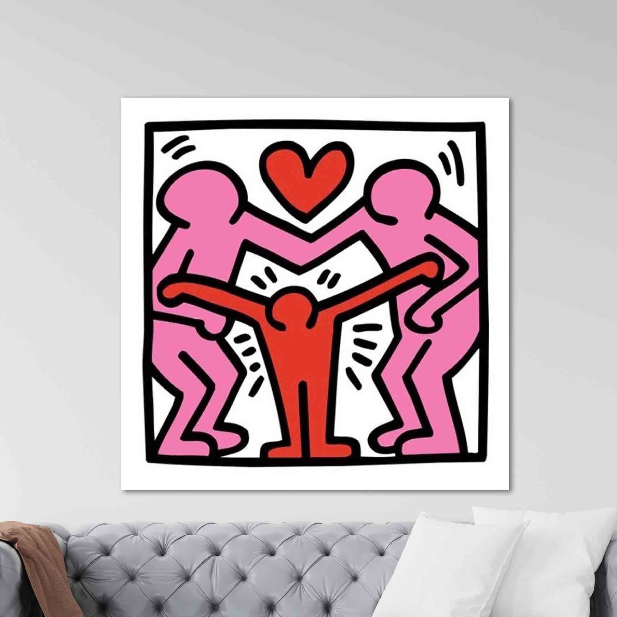 Wall art Keith Haring Artwork, Cheerful People Printed, Col | Inspire ...
