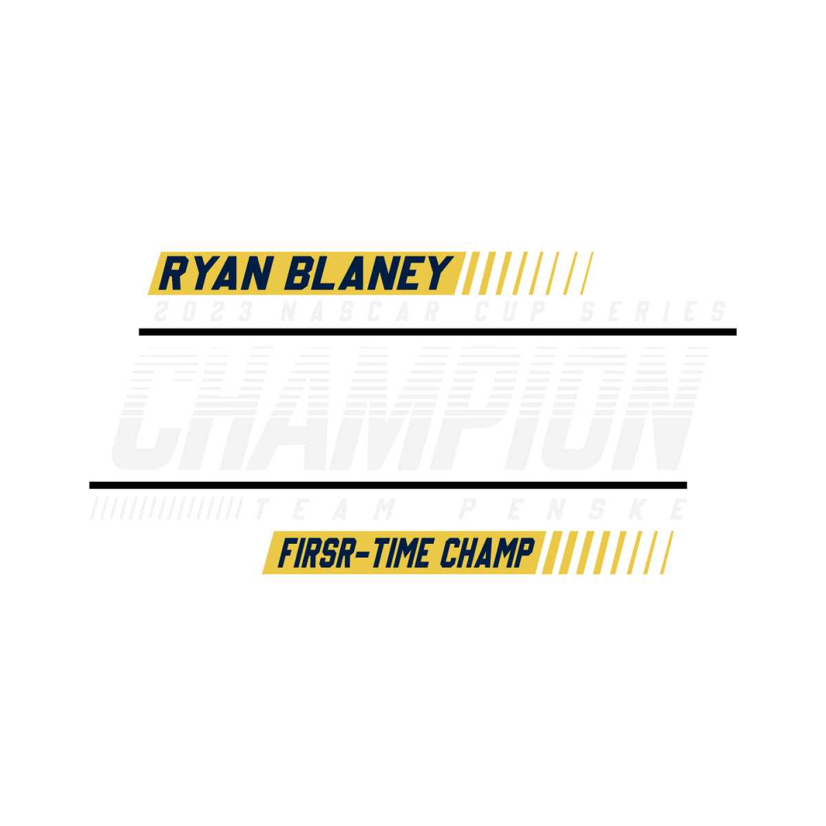 Ryan Blaney NASCAR Cup Series First Time Champ SVG File | Inspire Uplift