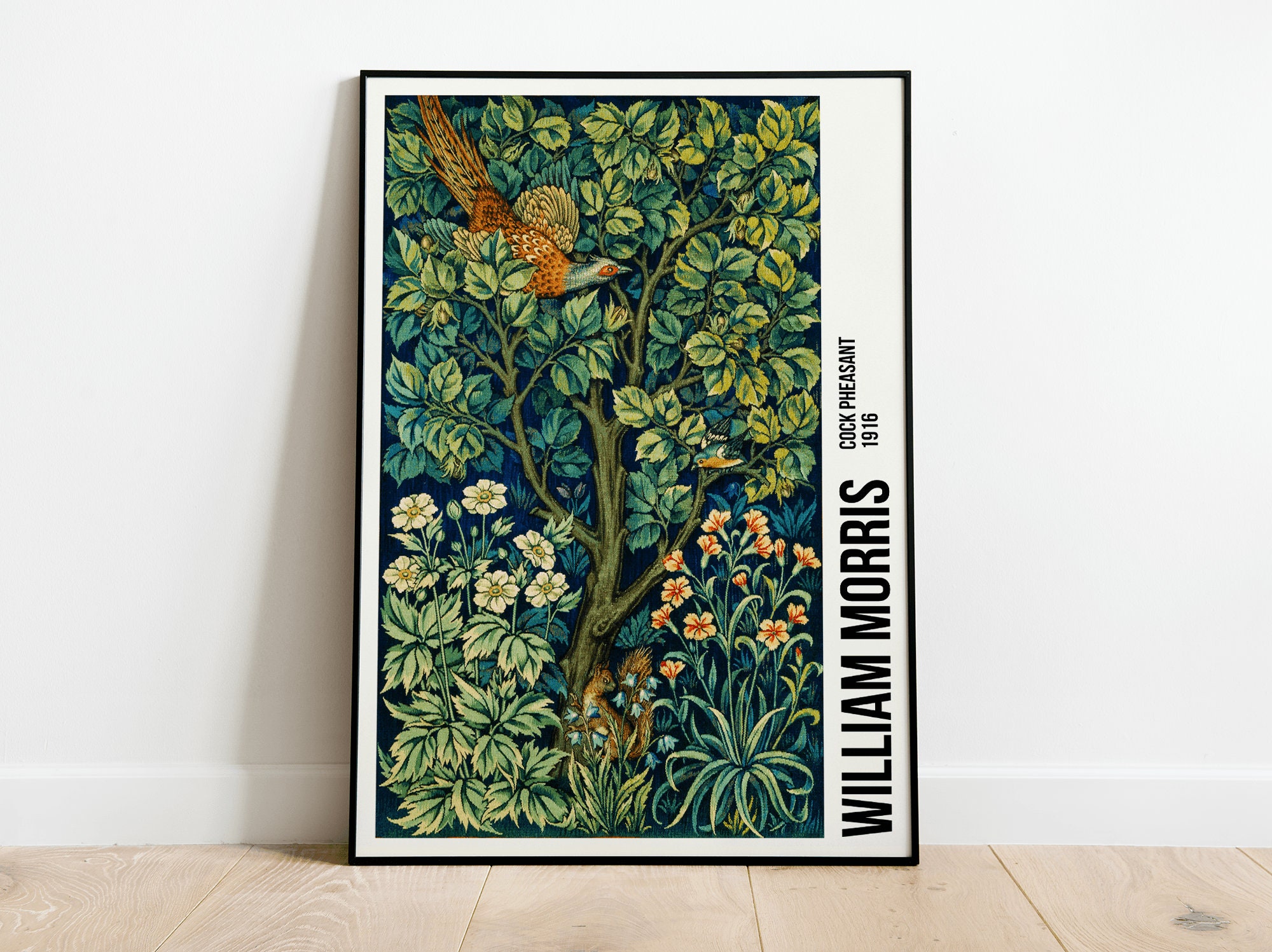William Morris Cock Pheasant Exhibition Poster, William Morr | Inspire Uplift