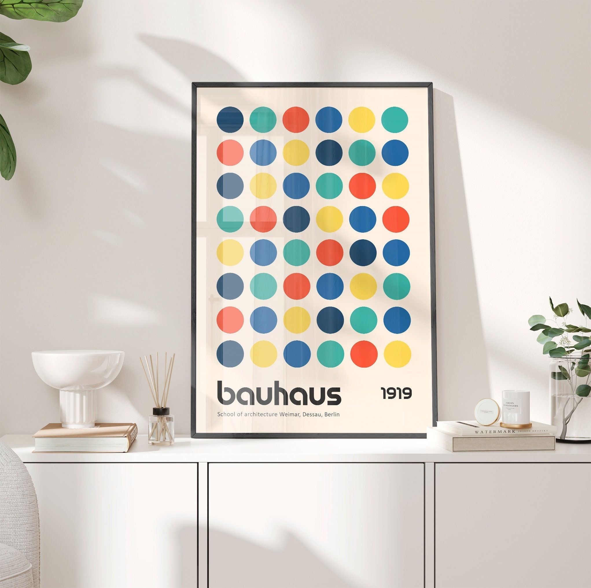 Mid Century Bauhaus Art Print, Geometric Shapes Bauhaus Post - Inspire ...
