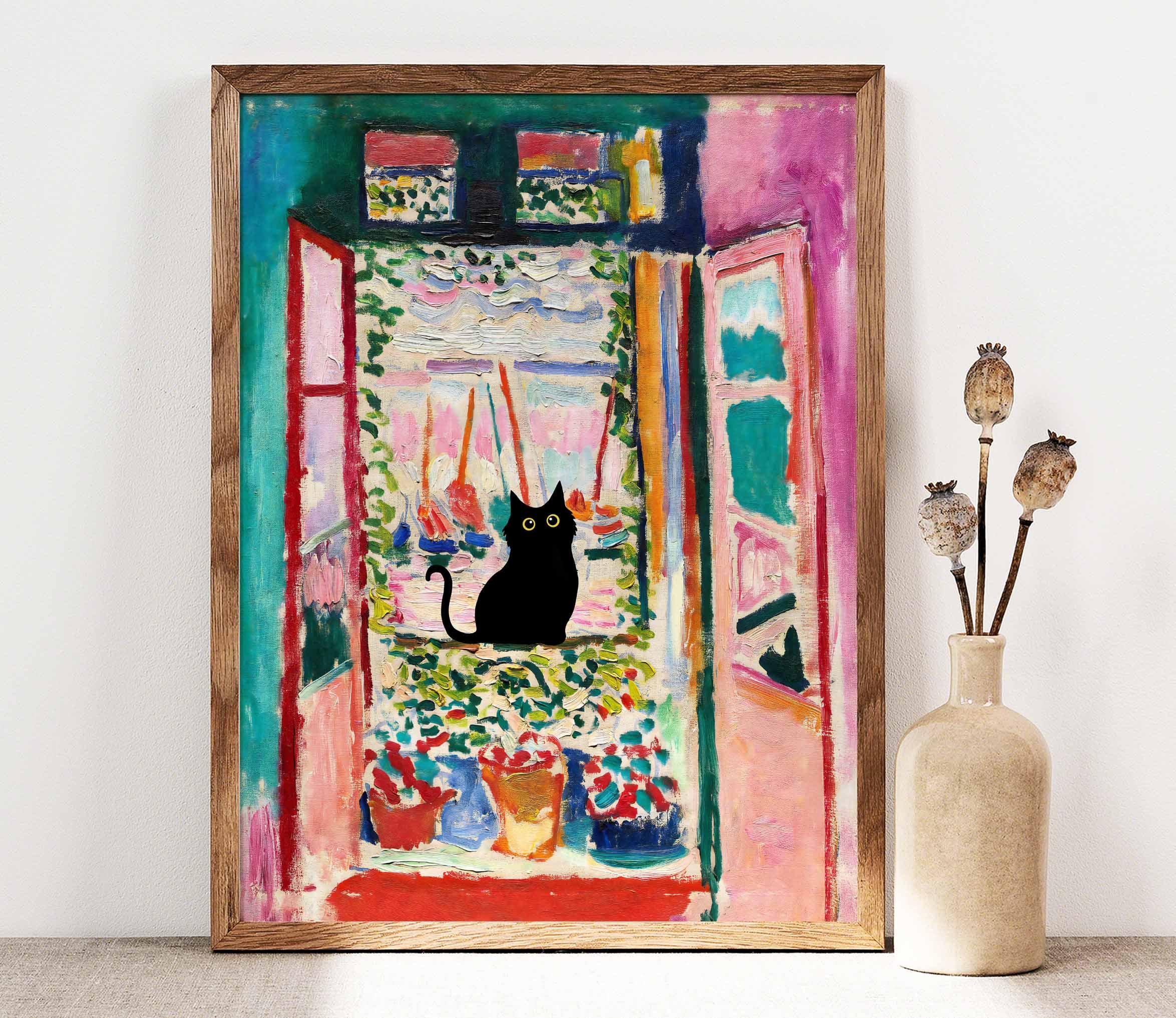 Henri Matisse Cat Print, Matisse Open Window Cat Poster, Bla | Inspire ...
