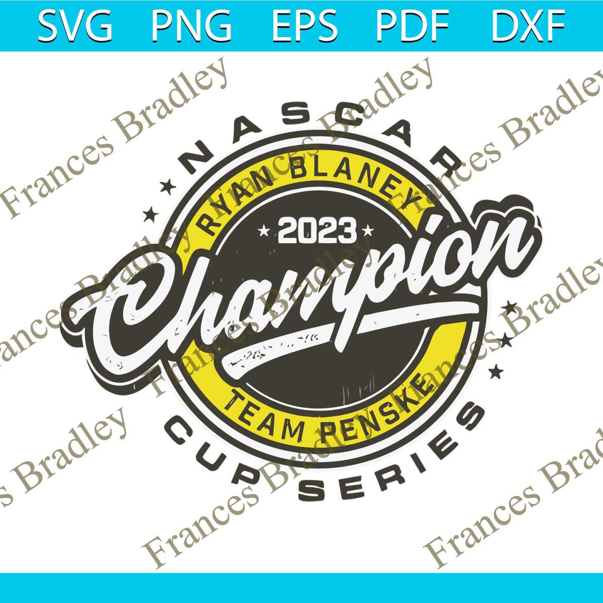 NASCAR Cup Series Champion Ryan Blaney SVG Download | Inspire Uplift