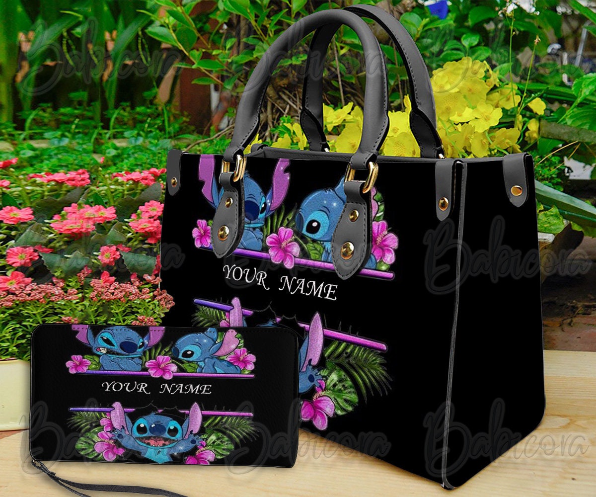 Custom Name Stitch Disney Bag, Lilo And Stitch Leather Handb | Inspire ...