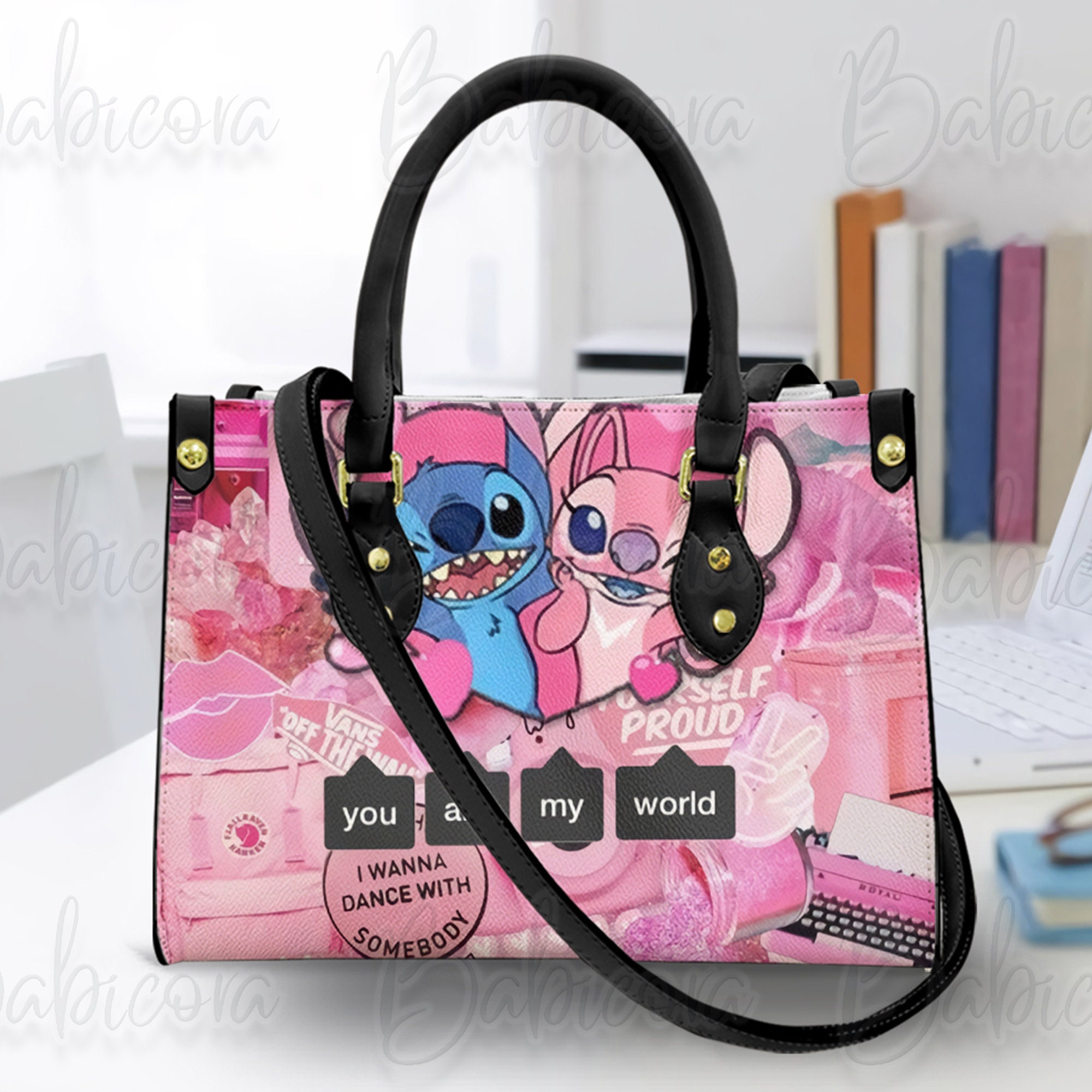 Stitch Angel Disney Bag, Lilo And Stitch Leather Handbag Wal - Inspire ...