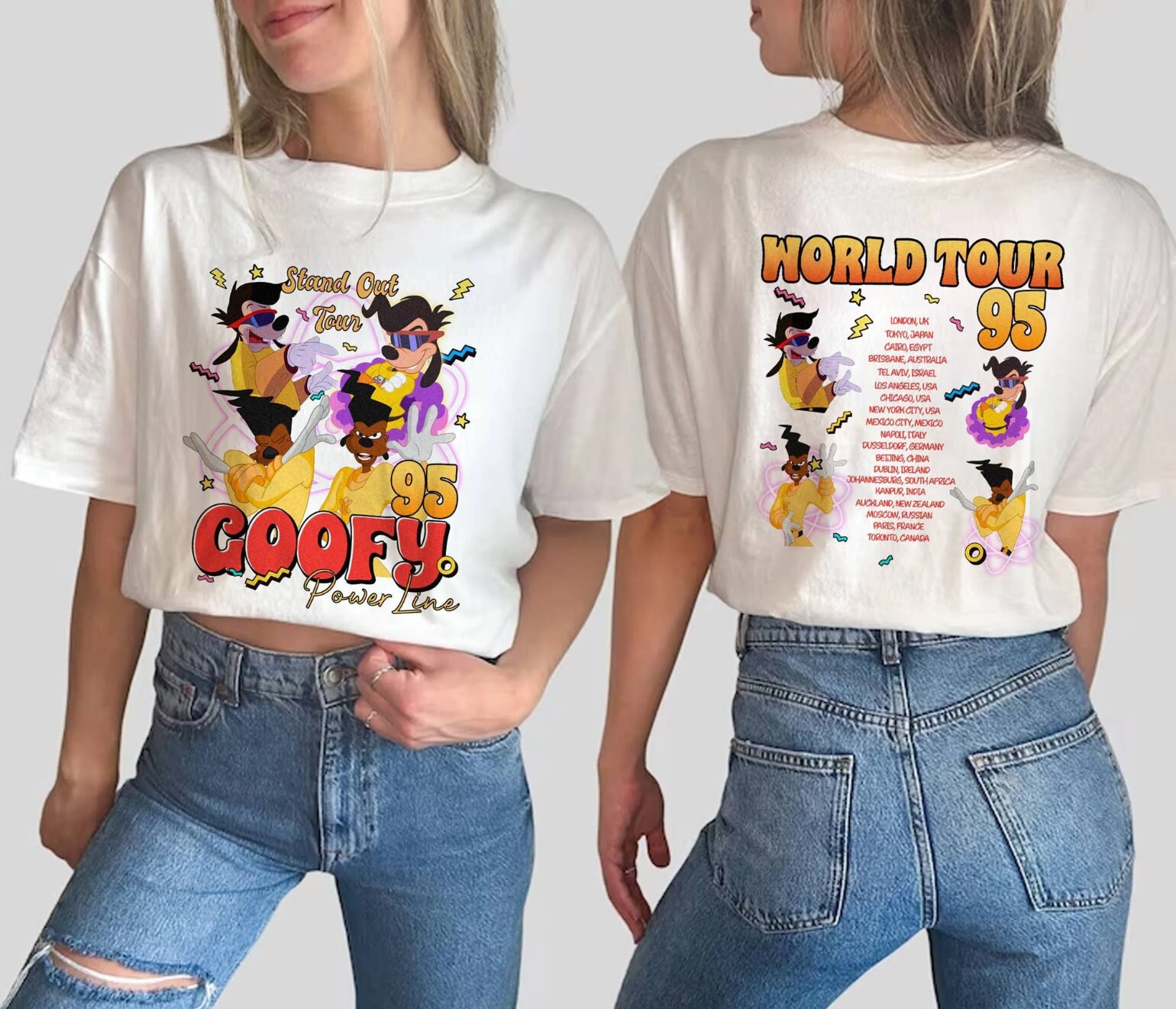 Disney A Goofy Movie Goofy Stand Out World Tour 95 Retro Vin - Inspire ...