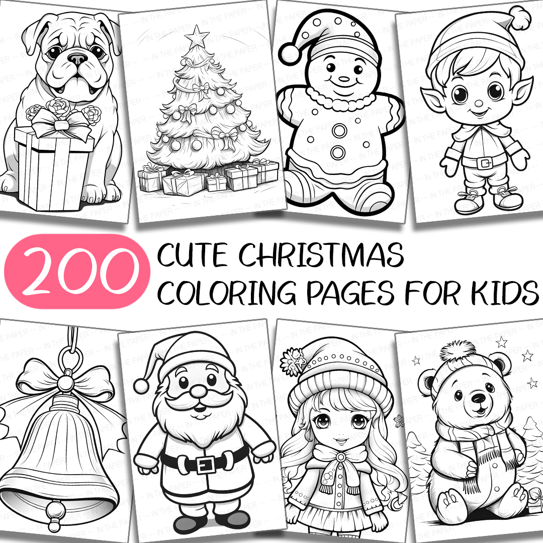 200 Cute Christmas Coloring Pages for Kids | Animal Book Chi | Inspire ...