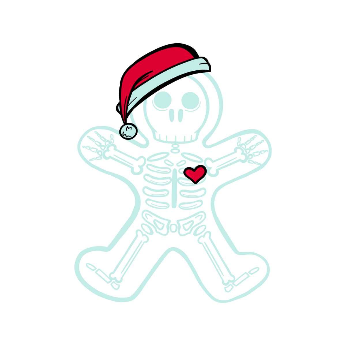 Christmas XRay Gingerbread Man Skeleton SVG Cricut Files | Inspire Uplift