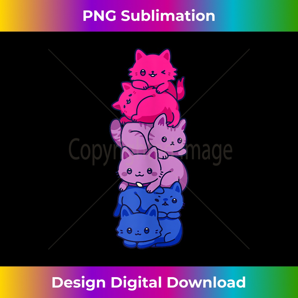 Bi Pride Cat LGBT Bisexual Flag Cute Kawaii Cats Pile Gift T - Inspire ...