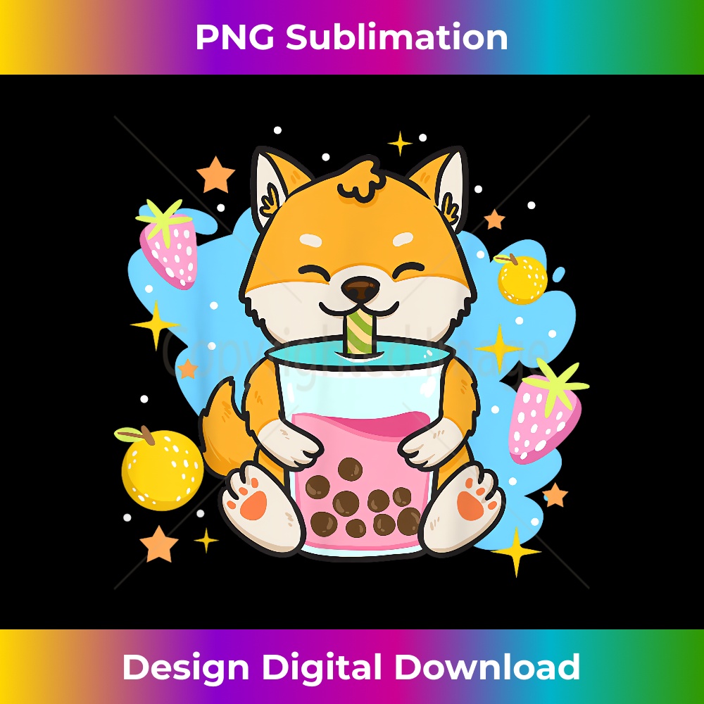 Kawaii Anime Shiba Inu Dog Drinking Boba Bubble Tea - Artisa - Inspire ...