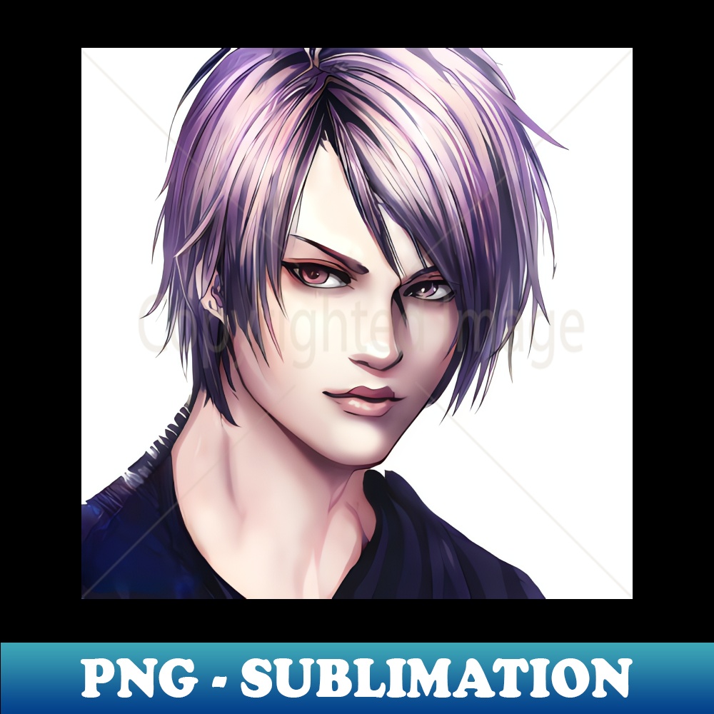 Purple Hair Anime Boy - Aesthetic Sublimation Digital File - - Inspire ...