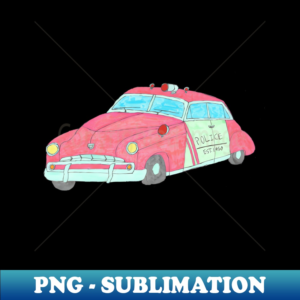 1950s Era Vintage Police Car - Vintage Sublimation PNG Downl | Inspire ...