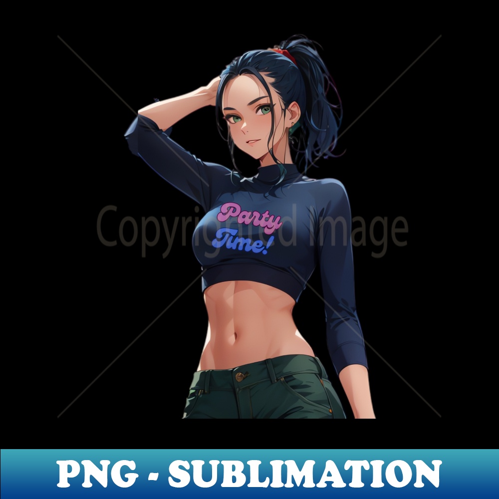 Party Time Anime Girl Vibrant Celebration Art Print - High- - Inspire ...