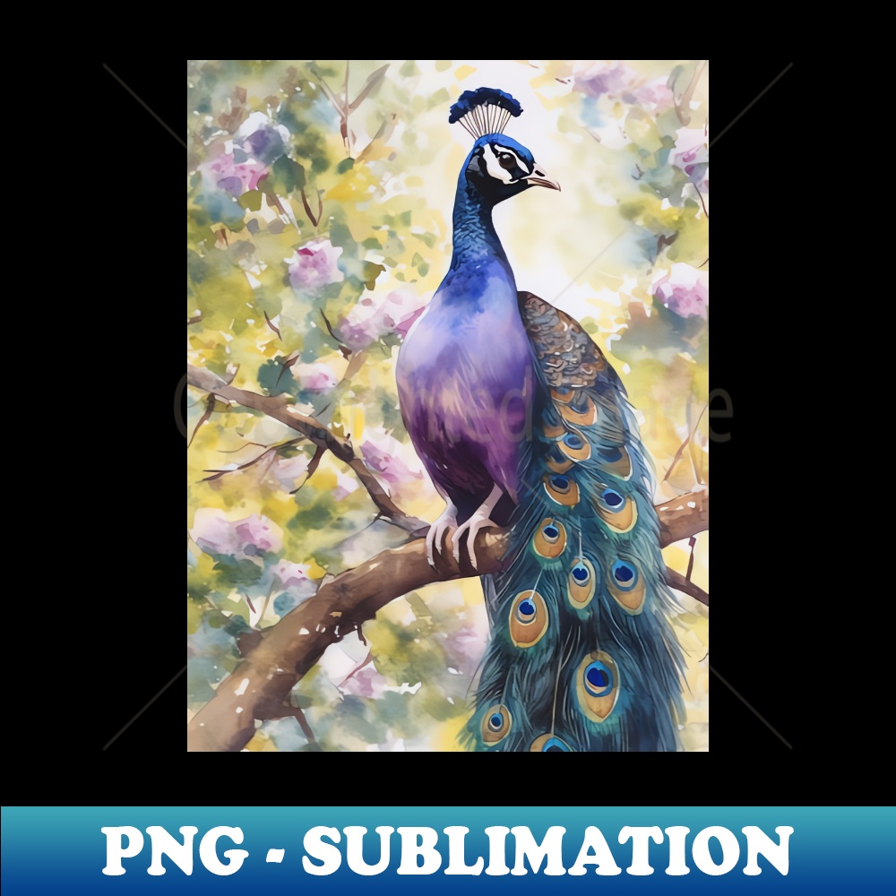Pretty Purple Peacock Perched - Exclusive Sublimation Digita | Inspire ...