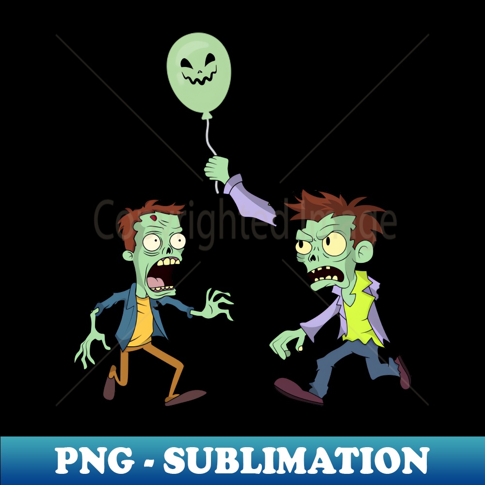 Sad Zombie and Balloon - Instant Sublimation Digital Downloa | Inspire ...