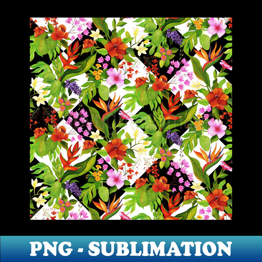 Black and White Tropical Flora - Aesthetic Sublimation Digit | Inspire Uplift