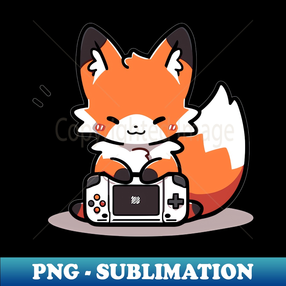 Cute fox and game controller - Sublimation-Ready PNG File - | Inspire ...