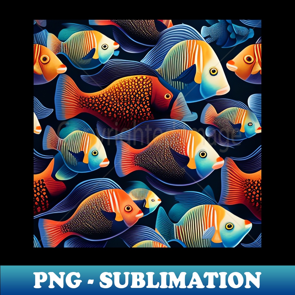 Colorful marine fish pattern - PNG Transparent Sublimation D | Inspire ...
