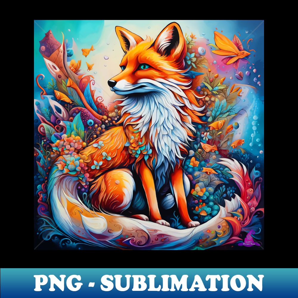 VIBRANT VISIONS FOX - Vintage Sublimation PNG Download - Boo | Inspire Uplift