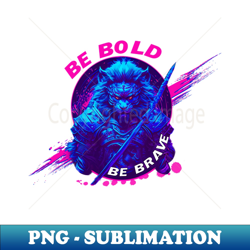 Synthwave Samurai lion - Be bold Be brave 3 - Special Editio - Inspire ...