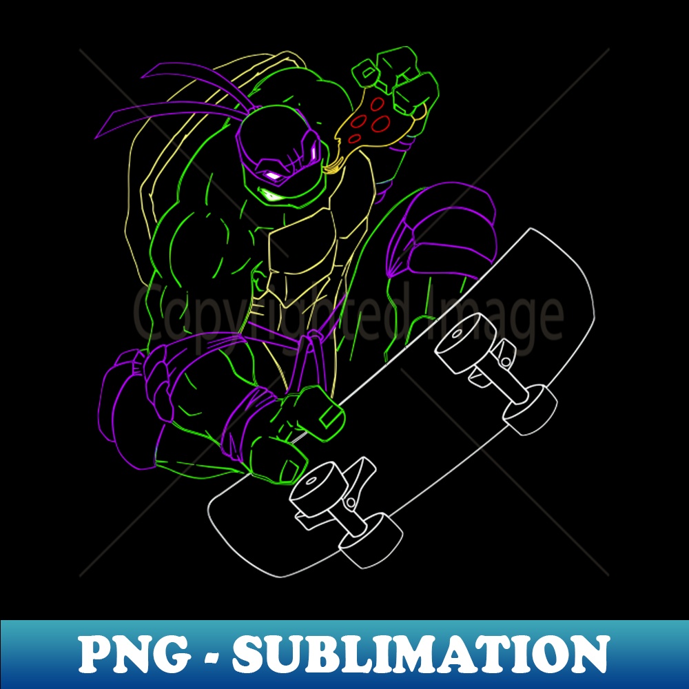 Neon 90s Ninja Turtle Donatello - Instant Sublimation Digita - Inspire ...