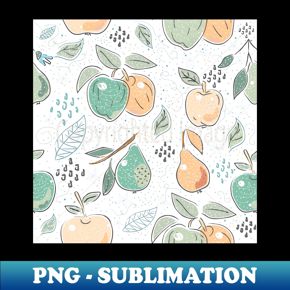 Pears and Apples - PNG Transparent Sublimation Design - Perf | Inspire ...