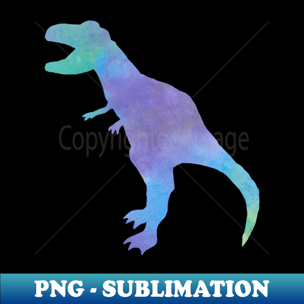 watercolor t-rex dinosaur - blue purple and green - PNG Tran | Inspire ...