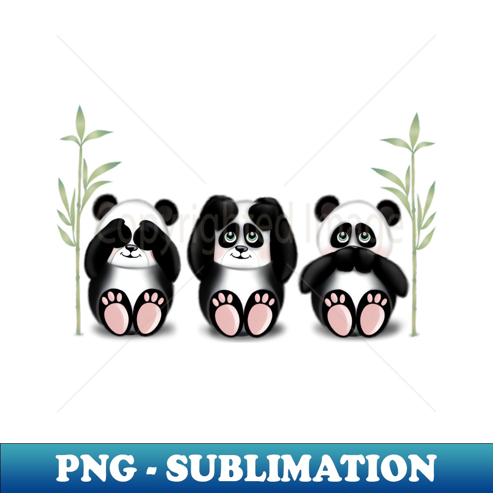 See no evil hear no evil speak no evil pandas - Unique Subli | Inspire Uplift