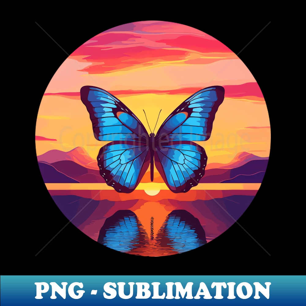 Blue Morpho Butterfly - Modern Sublimation PNG File - Boost | Inspire Uplift
