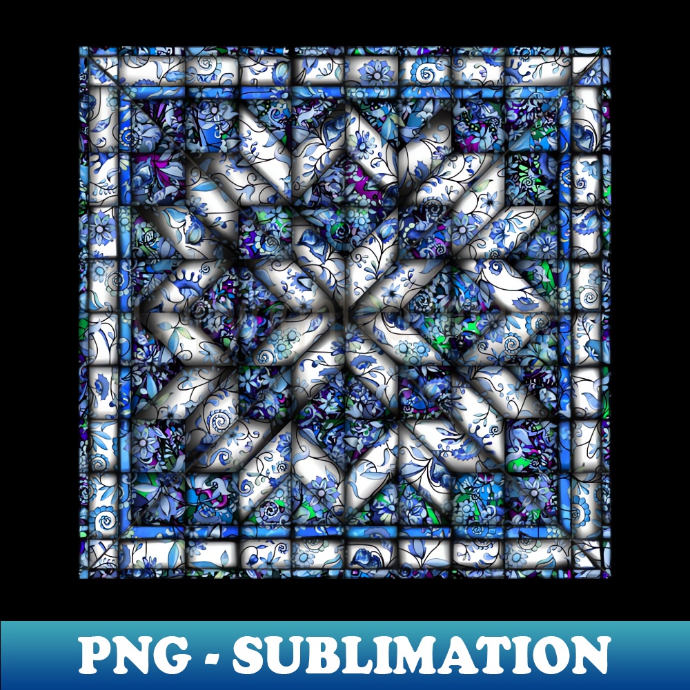 Blue Onion Quilt - PNG Transparent Sublimation File - Stunni | Inspire Uplift