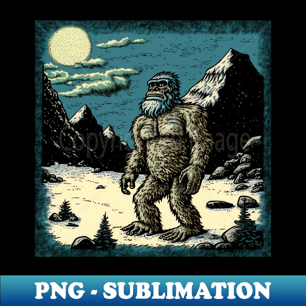 Yeti Under a Full Moon - PNG Sublimation Digital Download - - Inspire ...