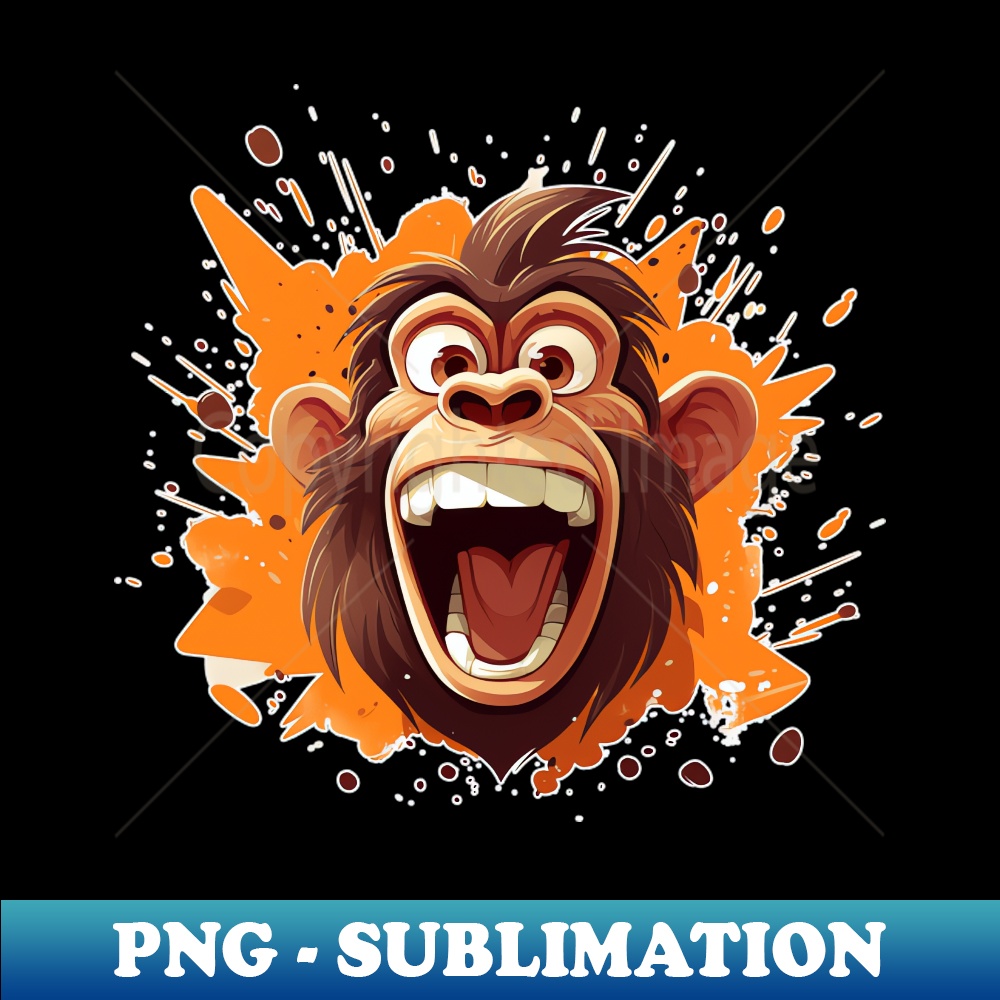 crazy cartoon screaming monkey - Premium PNG Sublimation Fil | Inspire Uplift