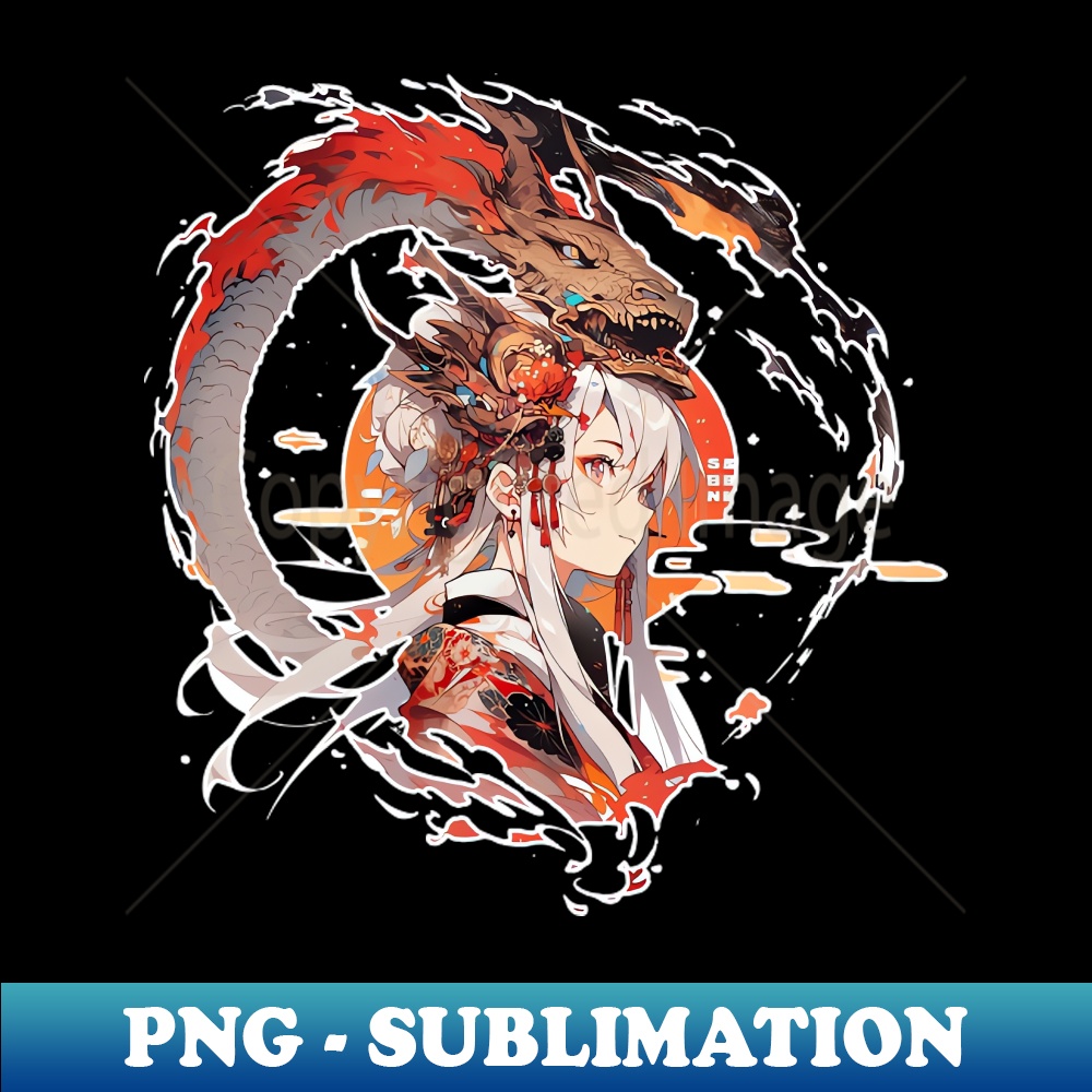Anime Fusion Dragon Girls Yukata - Retro PNG Sublimation Dig | Inspire ...