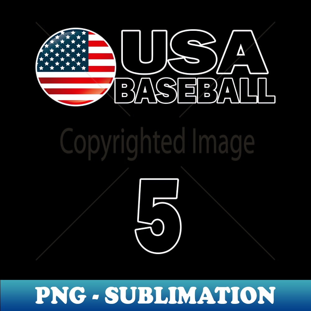 USA Baseball Number 5 T-shirt Design - Sublimation-Ready PNG | Inspire ...