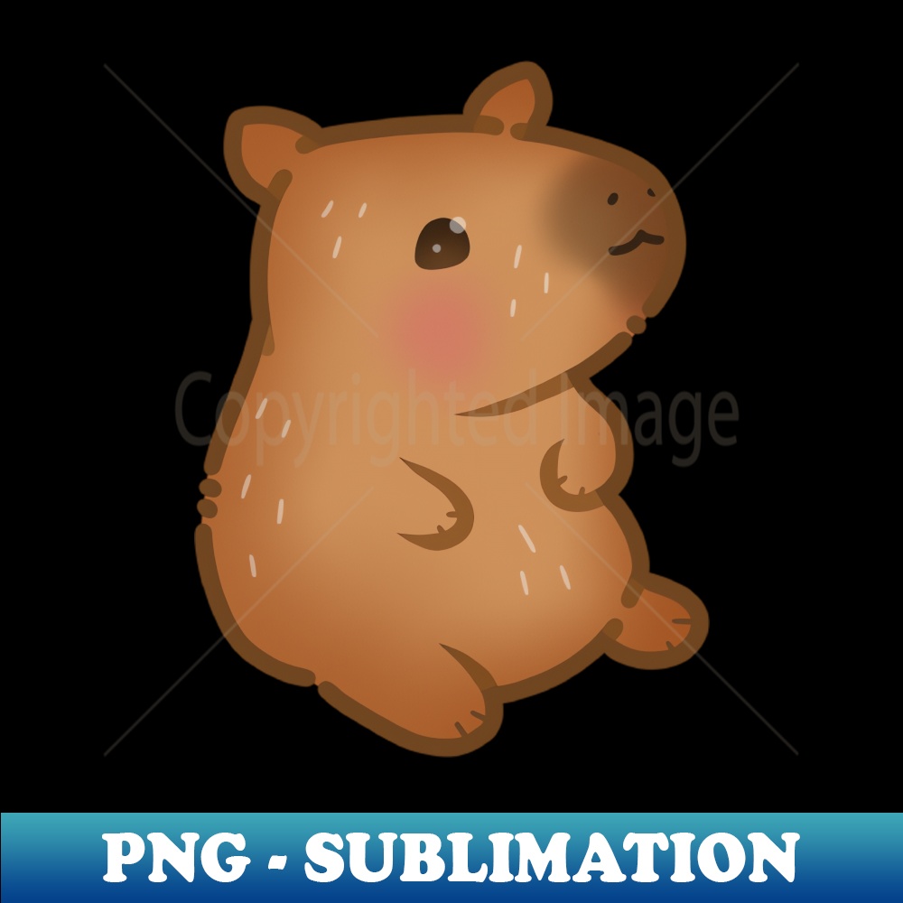 Cute Happy Capybara Sitting Down - Stylish Sublimation Digit - Inspire ...