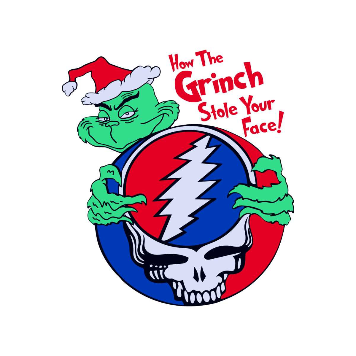 Grateful Dead How The Grinch Stole Your Face SVG File | Inspire Uplift