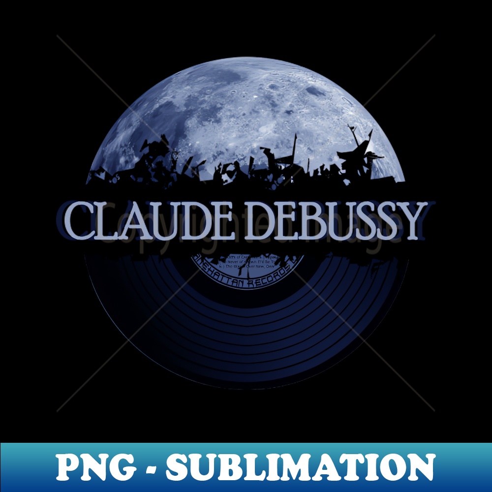 Claude Debussy blue moon vinyl - Instant PNG Sublimation Dow | Inspire ...