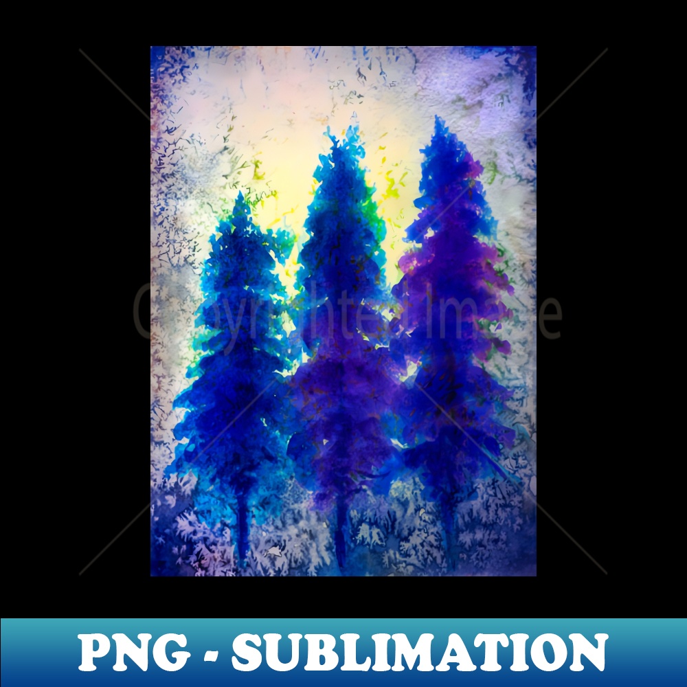 Blue Pine trees - Instant PNG Sublimation Download - Create | Inspire ...