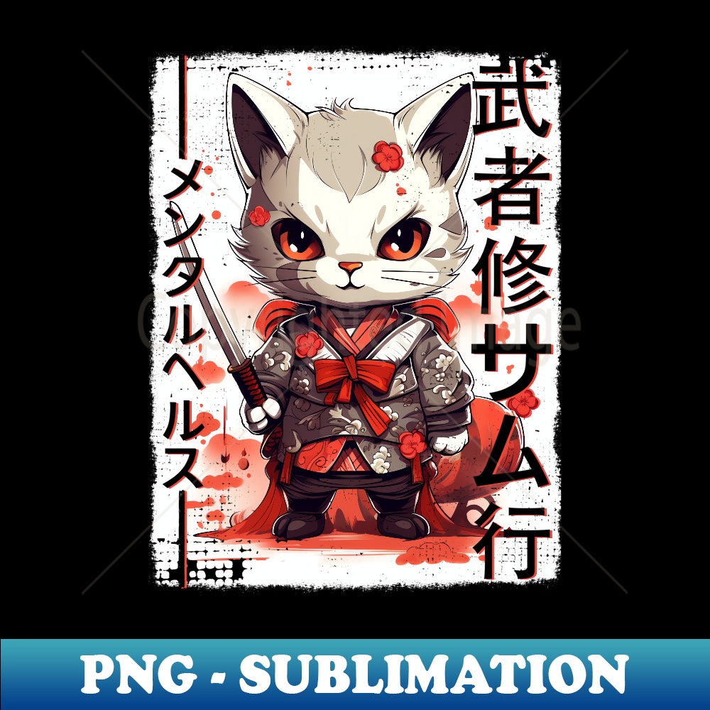 Samurai Cat Warrior Japanese Ninja Kitty Kawaii - Decorative | Inspire ...