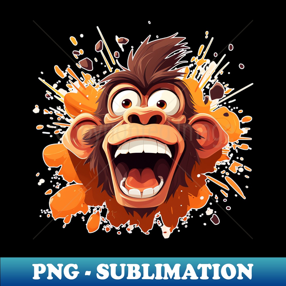 crazy cartoon screaming monkey - Premium PNG Sublimation Fil | Inspire Uplift
