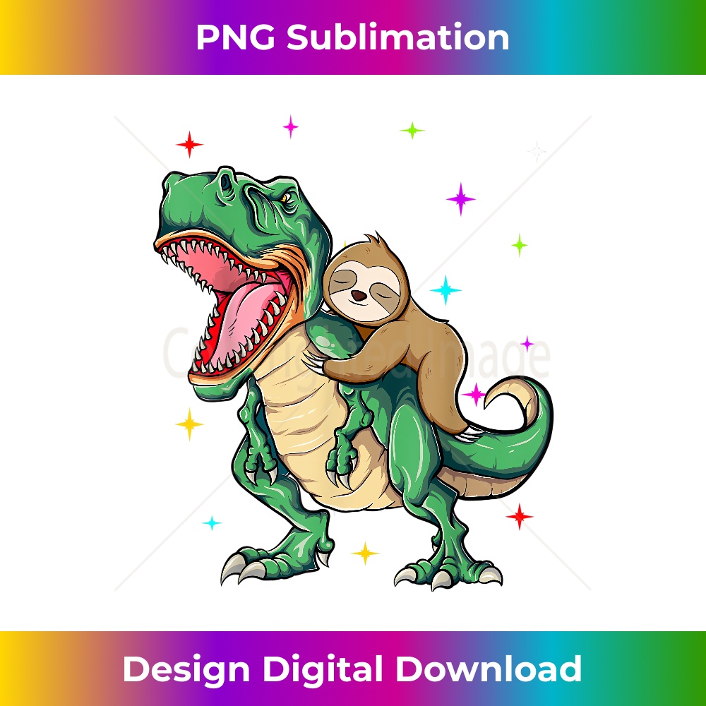 Funny Sloth Riding a T-Rex Dino - Contemporary PNG Sublimati - Inspire ...
